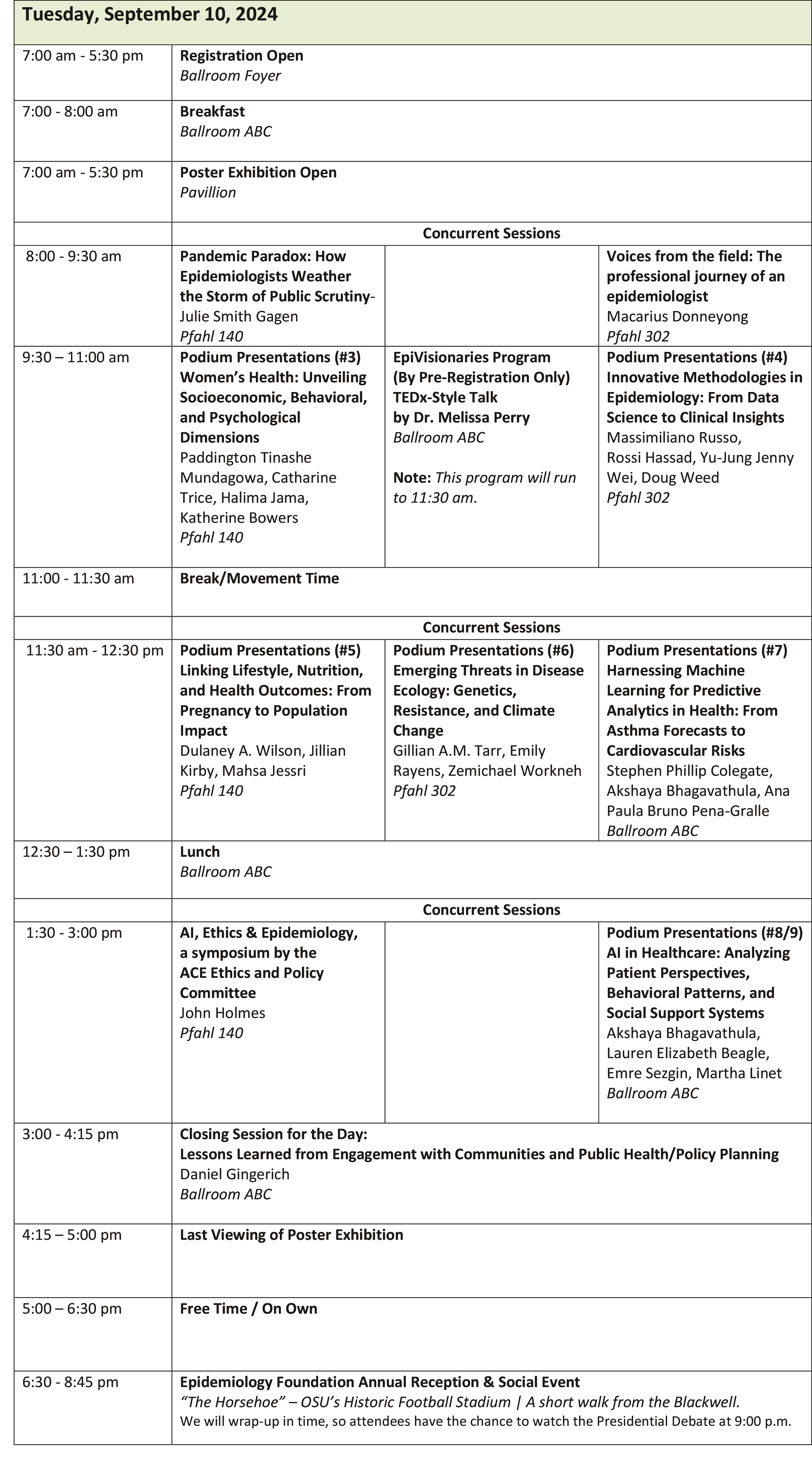 2024 Annual Meeting Day 3 Schedule